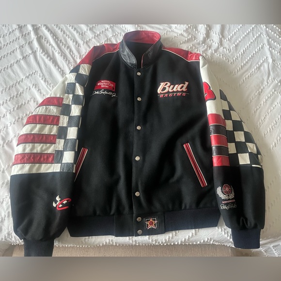 Nascar | Jackets & Coats | Budweiser Leather Jacket 9s Nascar Dale ...